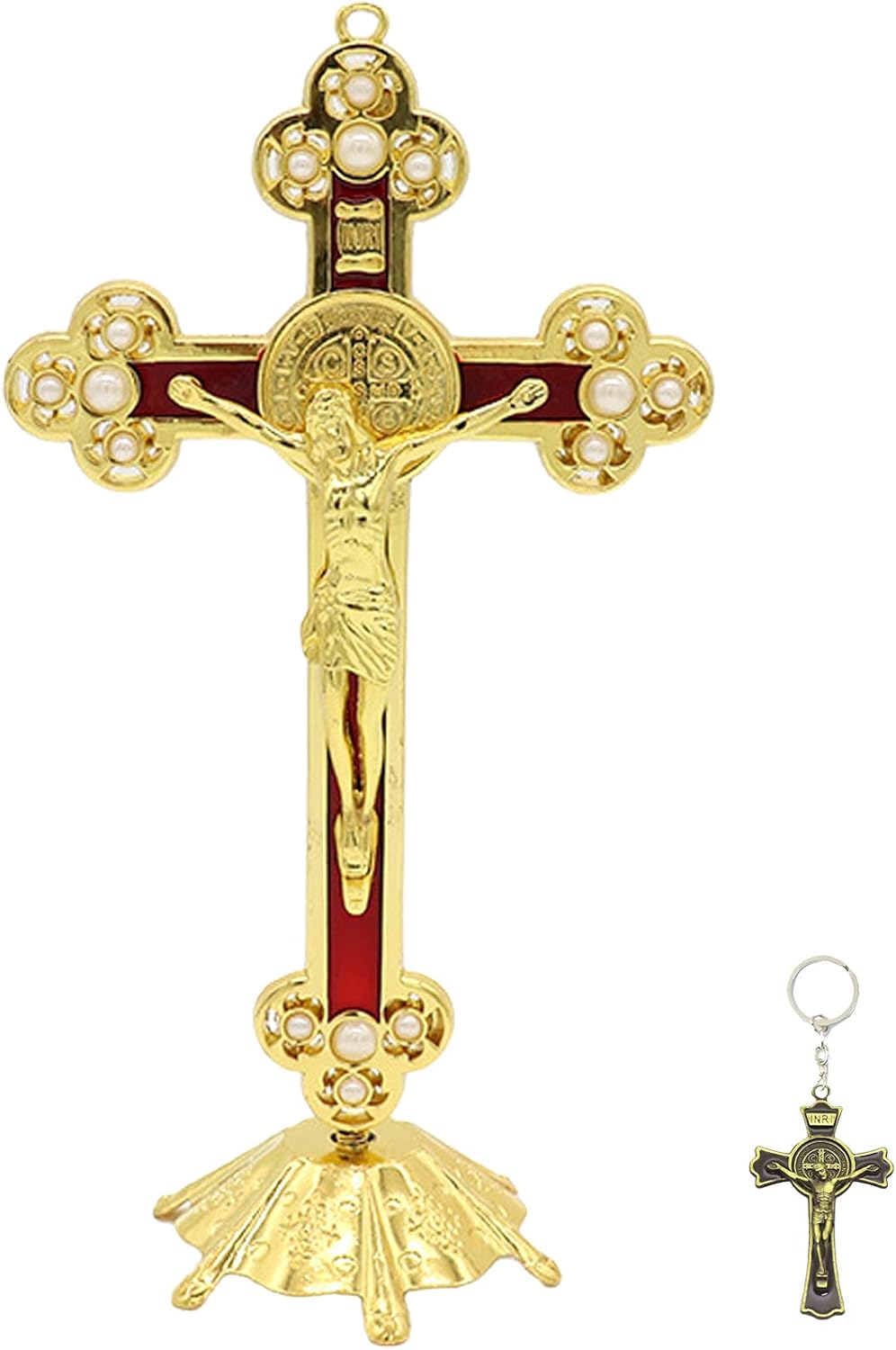 Buy Jesus Altar Table Crucifix Cross,Golden Metal Religious Wall Decor ...