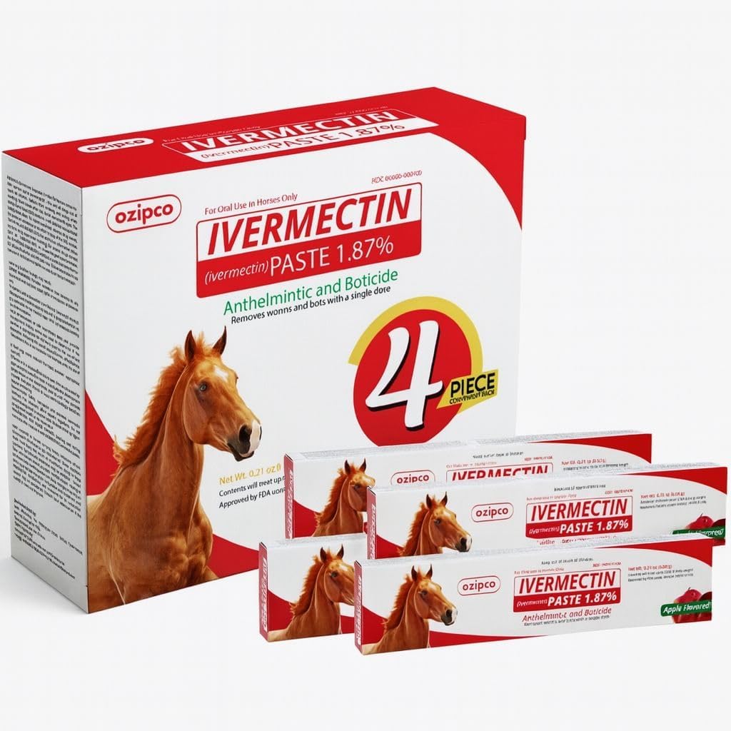 Amazon.com : Ivermectin 1.87% Horse Paste – Apple Flavor 6.08g Tube - Deal for Horses Up to 1250 ...