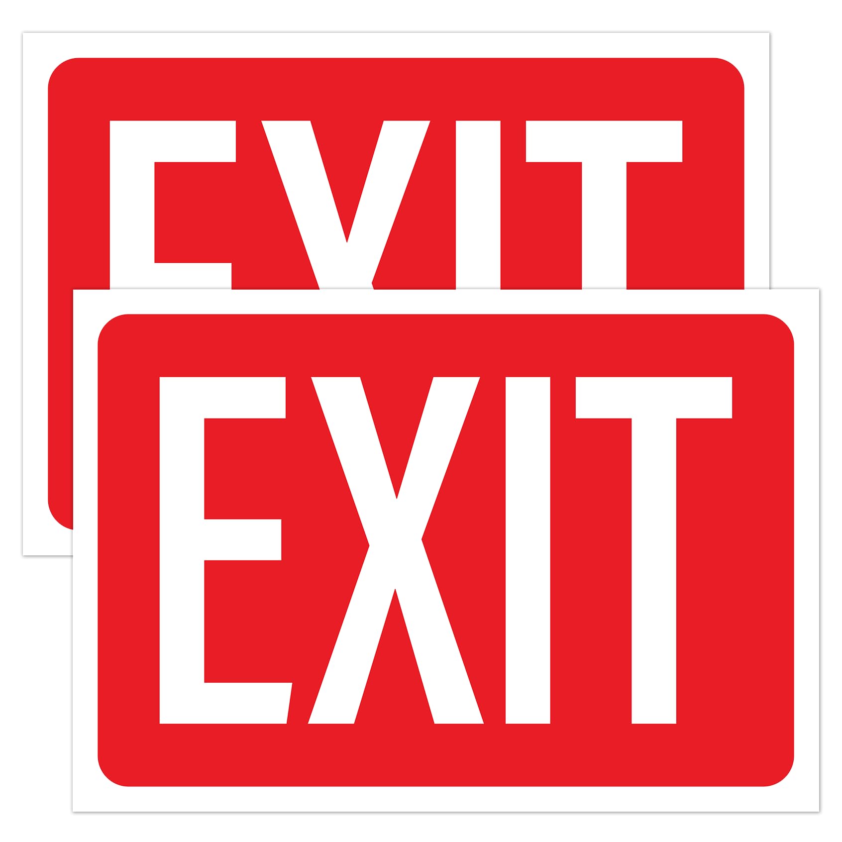 Snapklik.com : Exit Sign Stickers, Self Adhesive Weatherproof Vinyl, 10 X 7