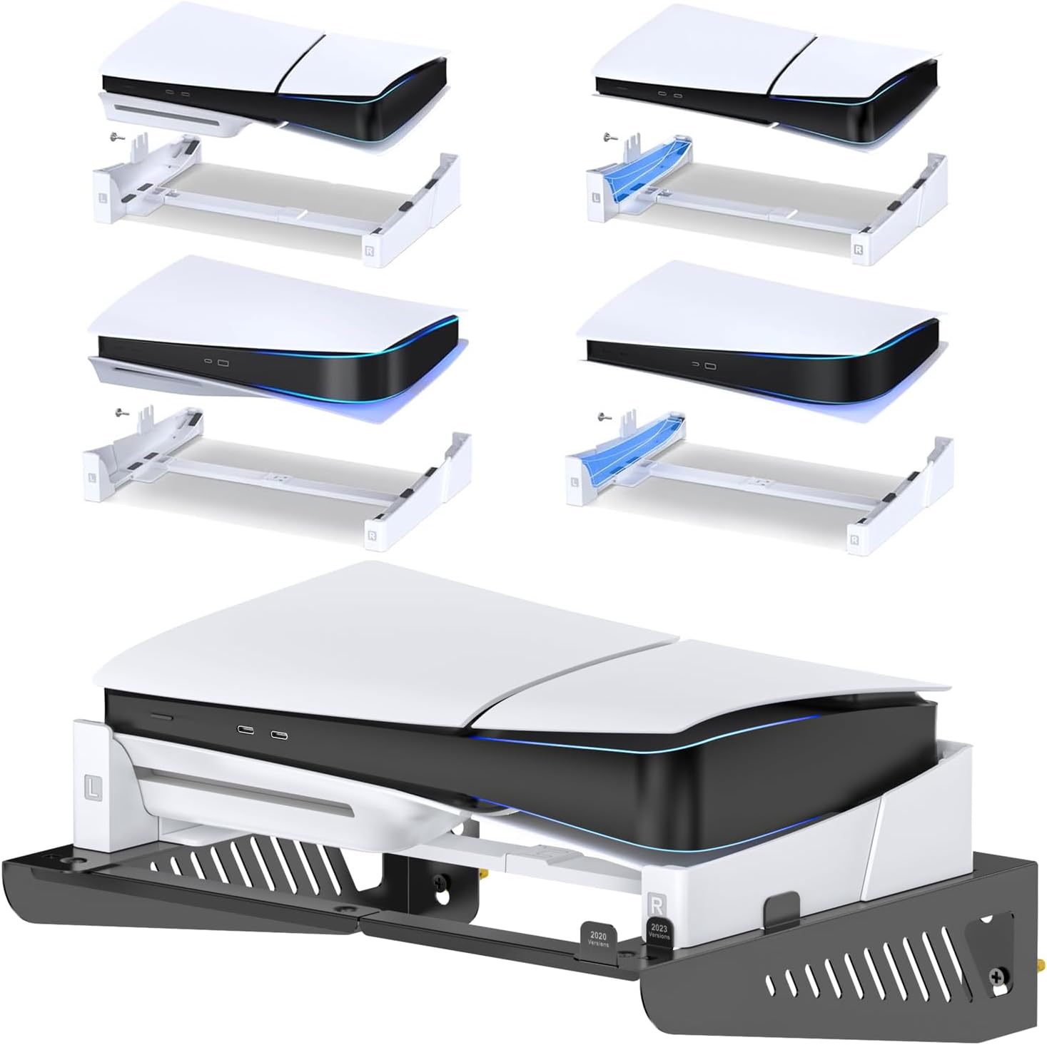 Amazon.com: Kosker PS5/PS5 Slim Wall Mount Kit Horizontal, Shelf Wall ...