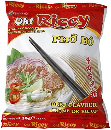Amazon.com : Oh! Ricey Instant Rice Noodle Pho Bo Soup (Beef Flavor ...