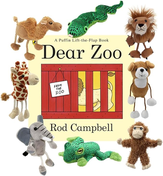 The Puppet Company Classic Dear Zoo Storybook Set – Soft Jungle Animal ...