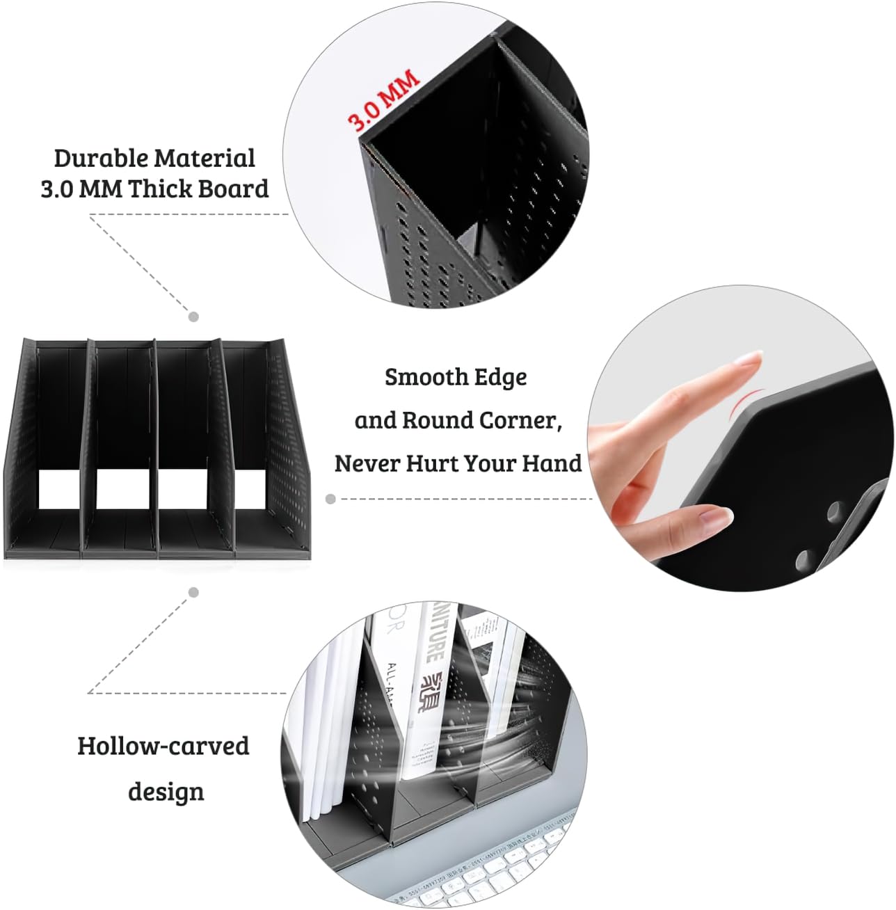 Elezeal Foldable Magazine File Holder Durable File Desktop Document ...