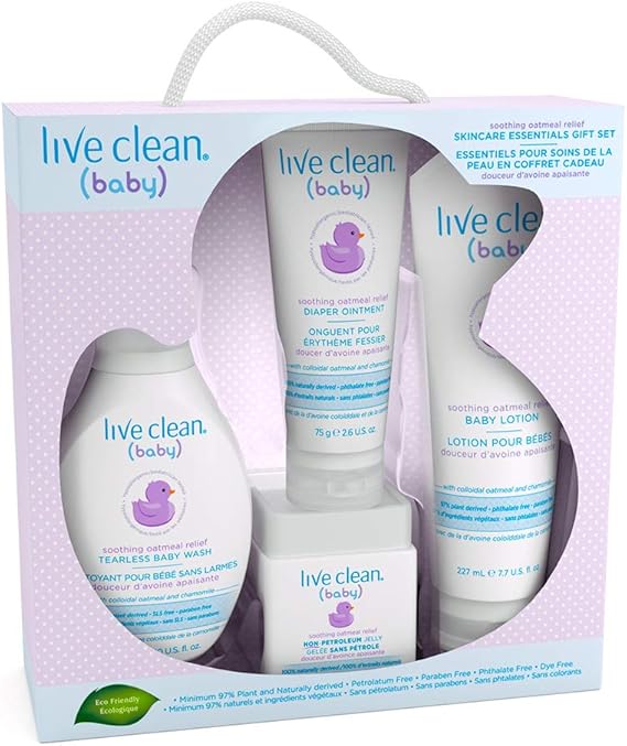 Live Clean Baby Soothing Oatmeal 4-Piece Skincare Gift Set