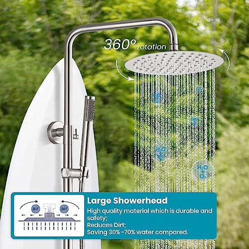 Snapklik.com : Gotonovo Outdoor Shower Faucet SUS304 Shower Fixture System Combo Set Double ...