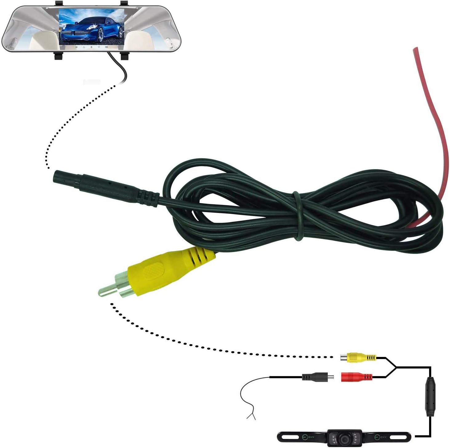 Amazon.com: Backup Camera Rearview Camera Video Cable CVBS RCA Male ...