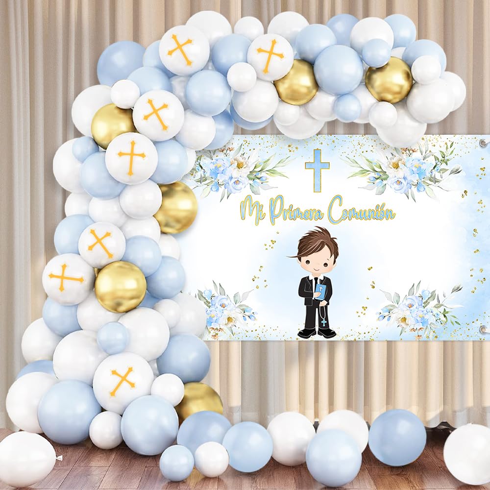Buy MEHOFONDBaptism Decorations for Boys Mi Primera Comunión First Holy ...