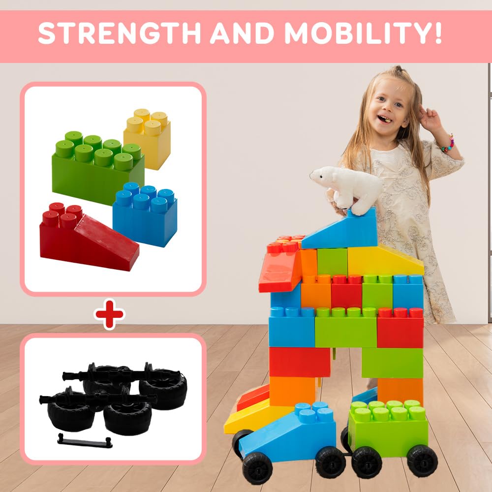 MassBricks Jumbo Plastic Building Blocks - 48 Pieces Giant Toddler ...