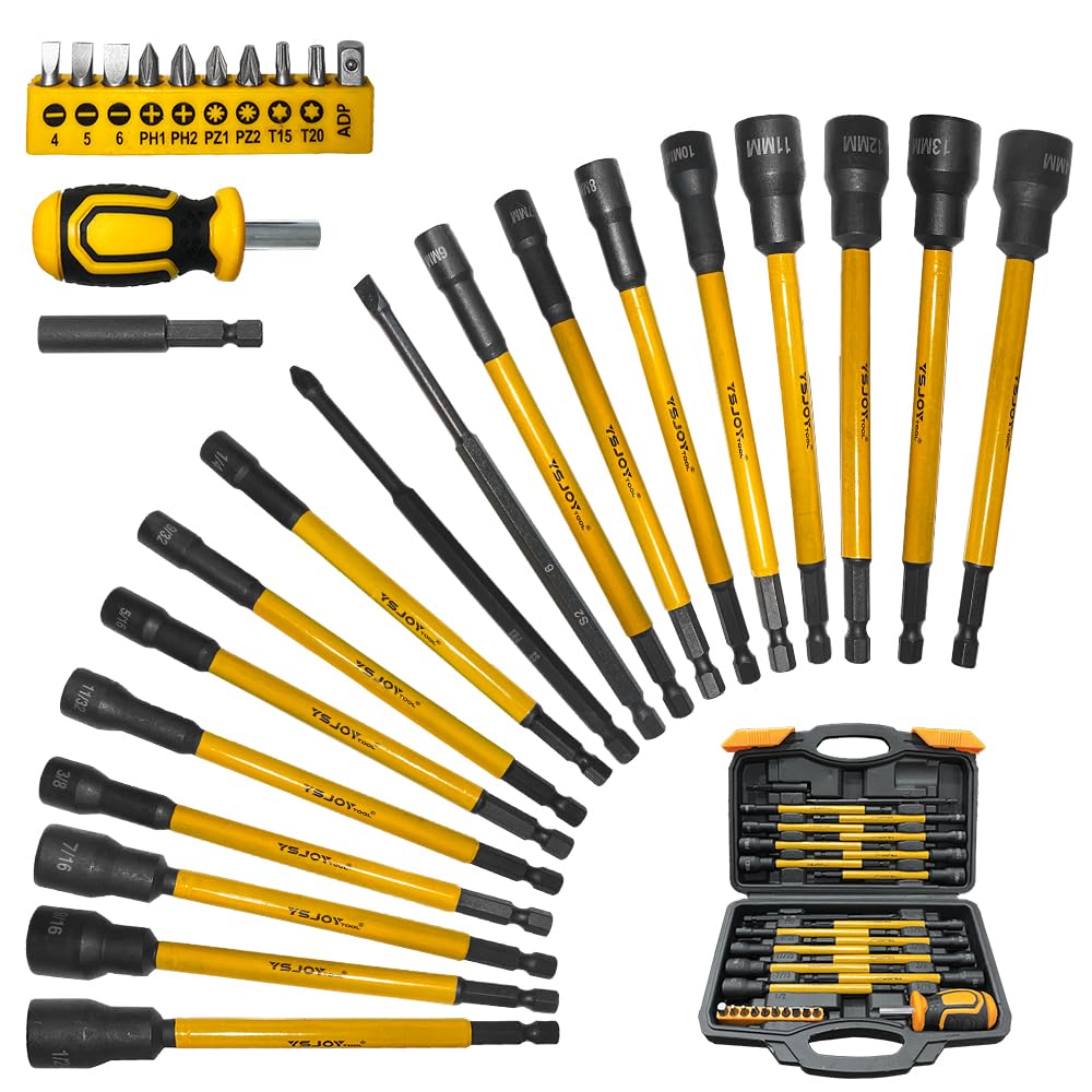 Amazon.com: 30-Piece Comprehensive Magnetic Nut Driver Set | Long 6 ...