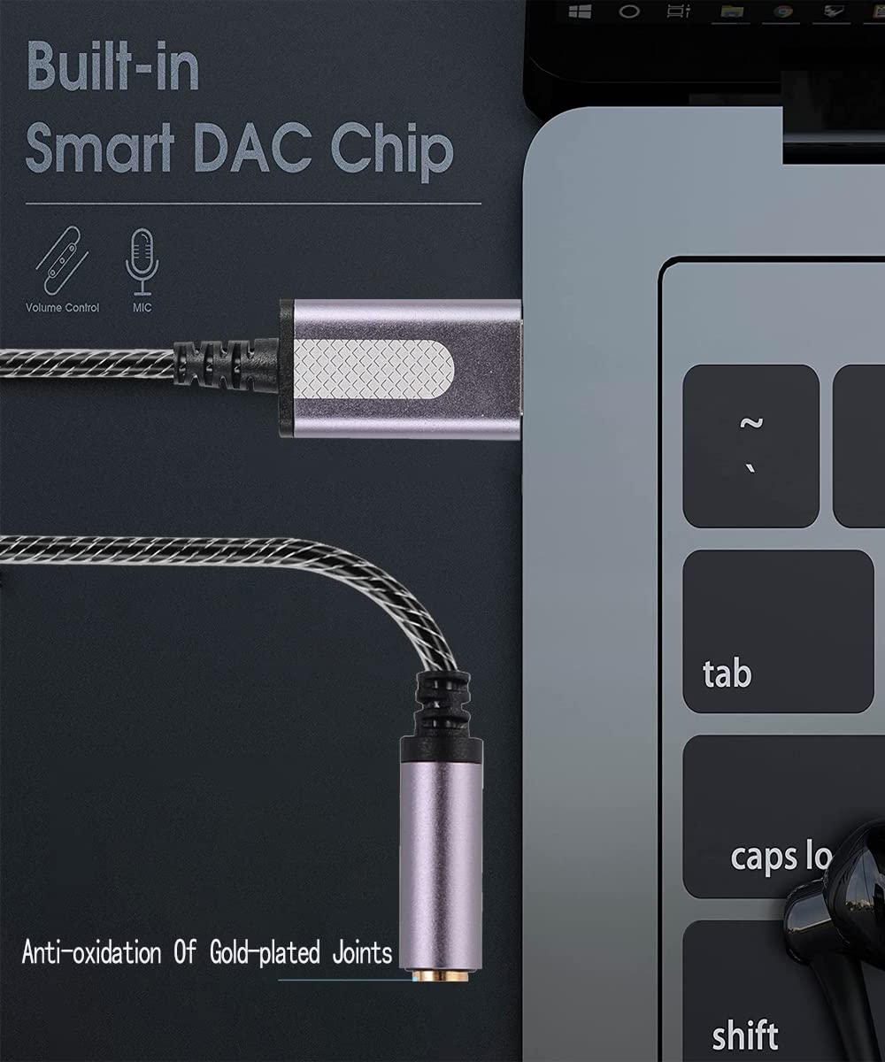 Snapklik.com : USB To 3.5mm Jack Audio Adapter,USB To Aux Cable Built ...