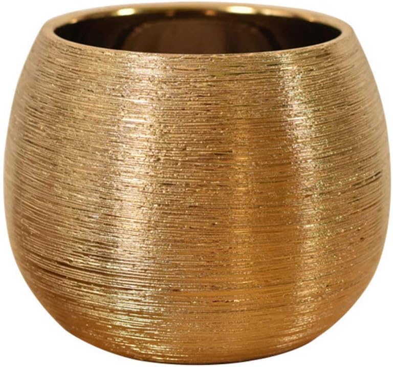 Amazon.com: MyGift 7-Inch Round Modern Metallic Gold-Tone Ridged ...