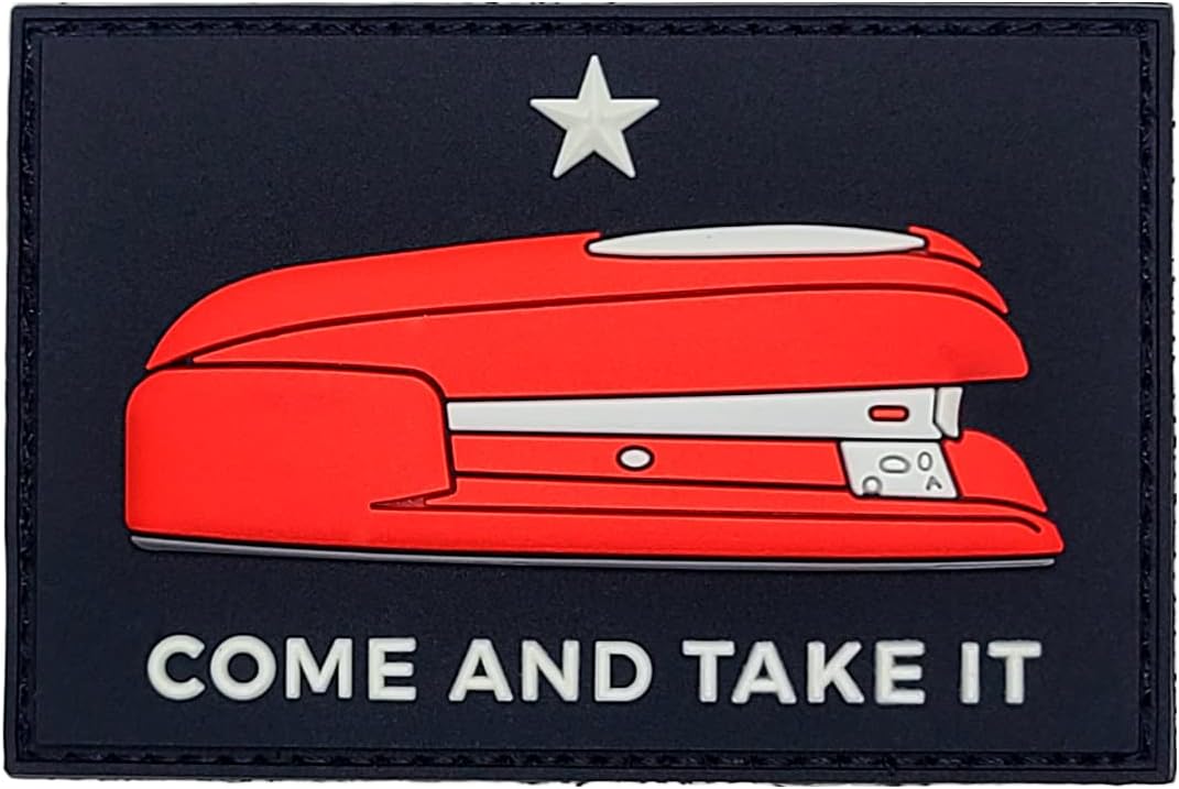 Amazon.com: Come and Take It Red Stapler 3D PVC Rubber Patch - 3 x 2 ...
