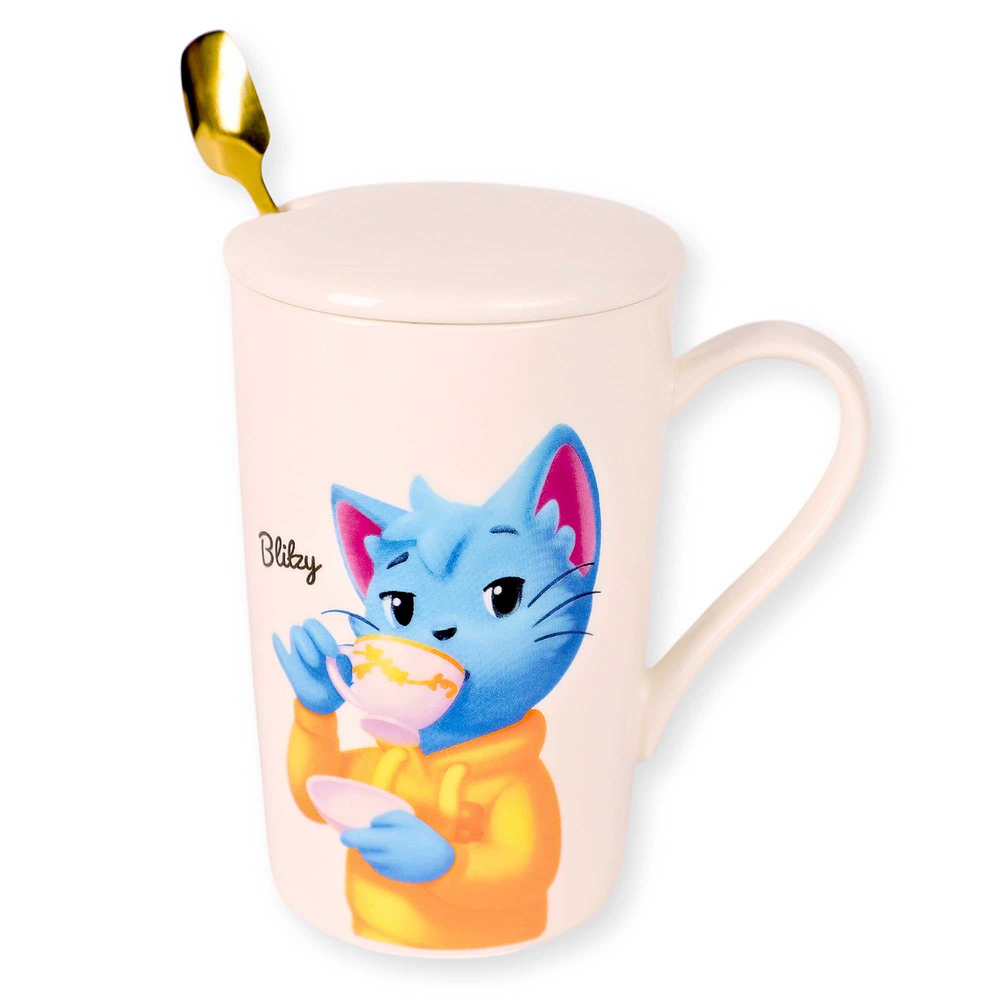 Amazon.com: BINGO BLITZ - Blitzy Ceramic Novelty Mug with Lid and Spoon ...