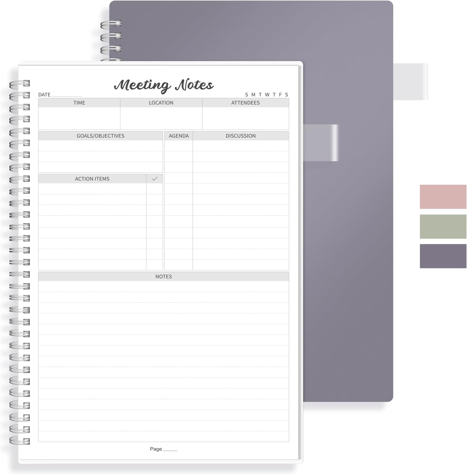 Amazon.com : Regolden-Book Meeting Notebook for Work with Action Items ...