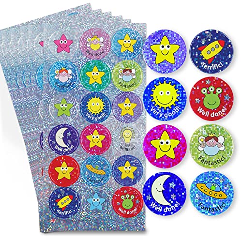 Holographic Reward Stickers for Kids, 1080 Pcs Teacher Stickers for ...