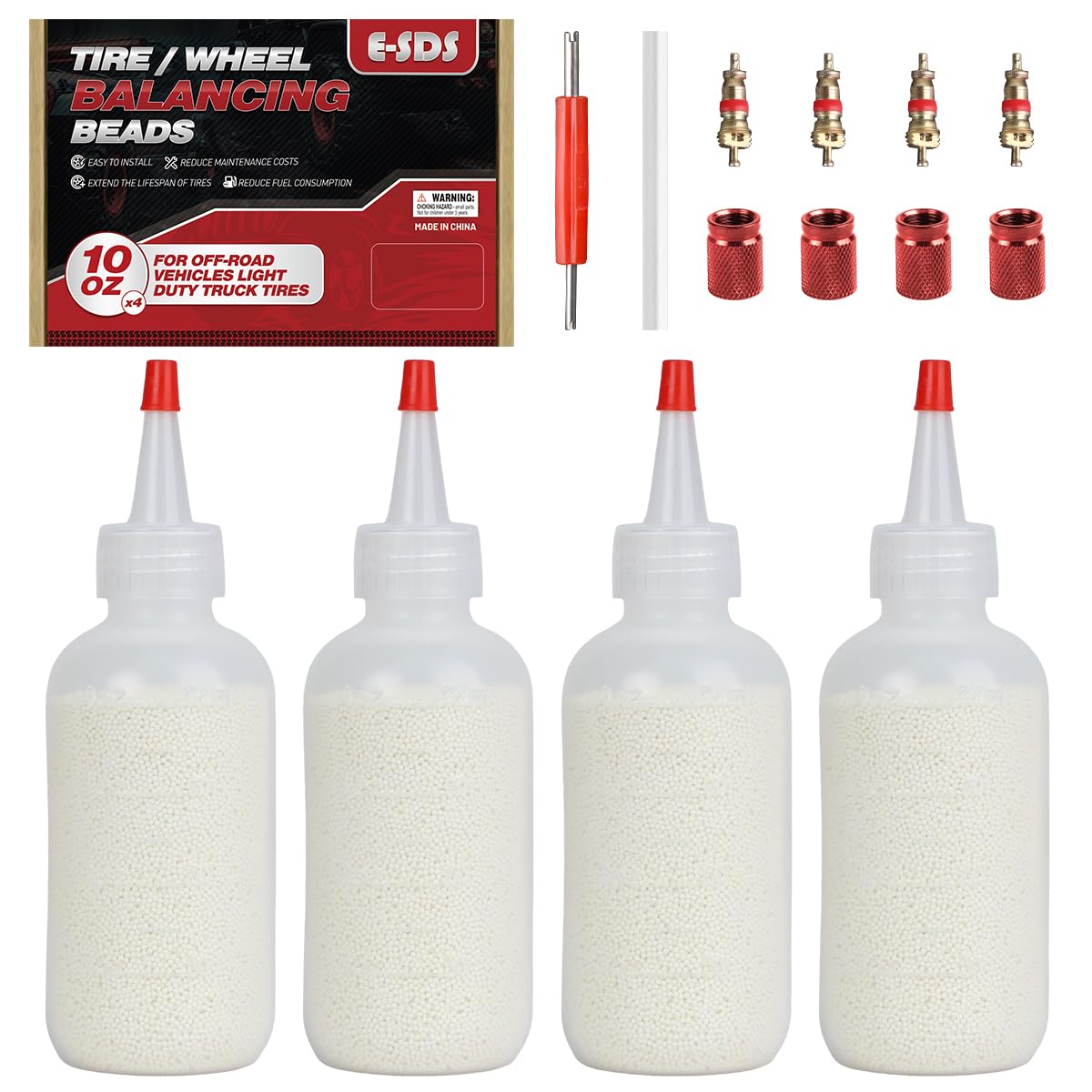 Amazon.com: E-SDS Tire Balance Beads 10 oz x 4, Tire Beads for Balance ...