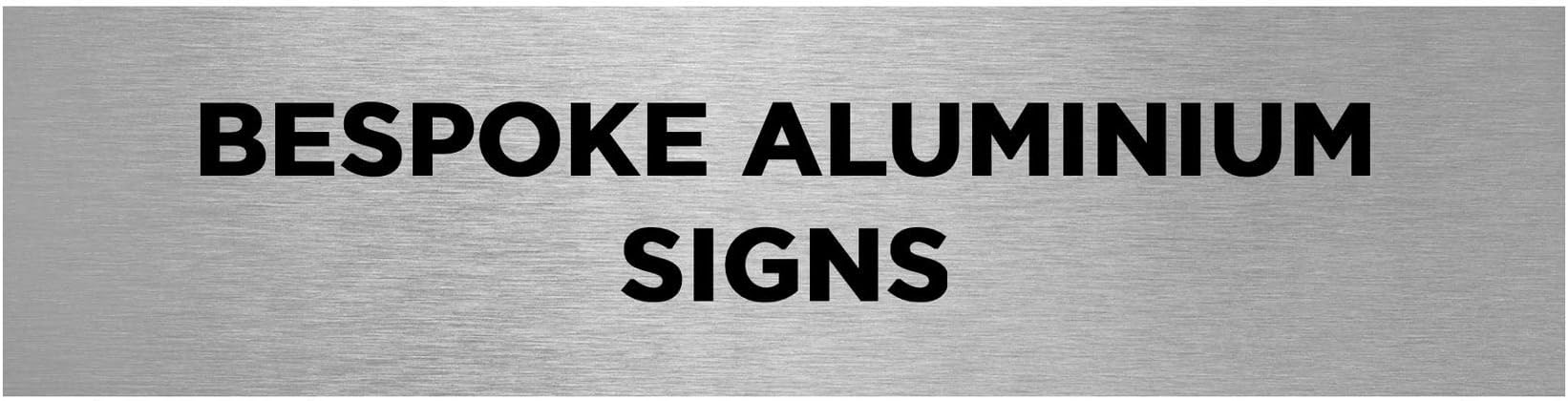 Slimline Aluminium Brushed Silver Door Sign - 200 x 50mm : Amazon.co.uk ...