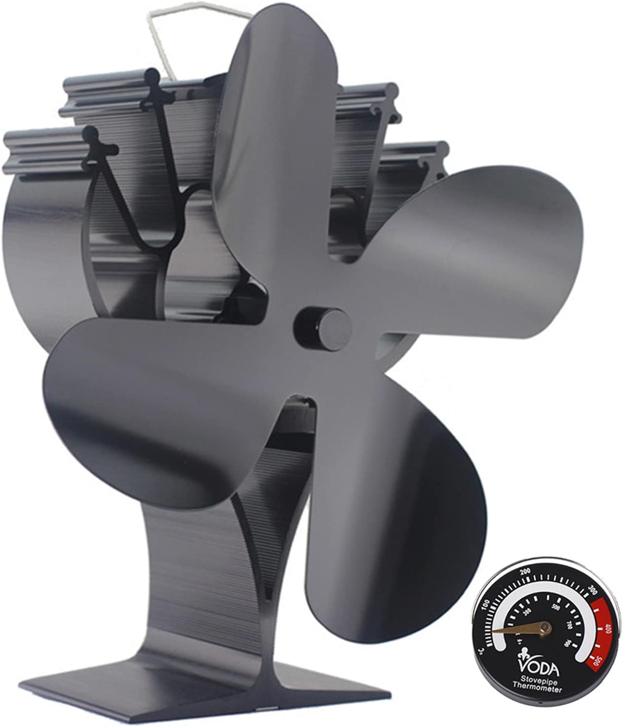 Amazon.com: VODA 1 Newly Upgrade Stove Fan with Thermometer, 1 4-Blade ...