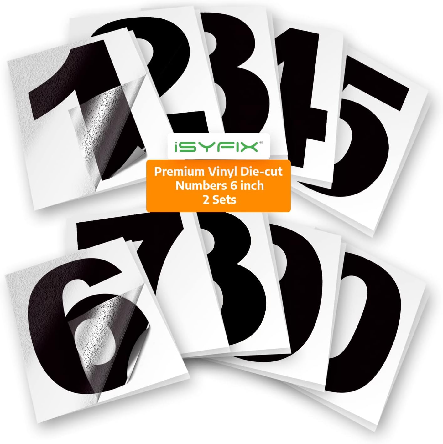 Amazon.com: Black Vinyl Numbers 6 Inch 0-9 (2 Sets) - Weatherproof ...