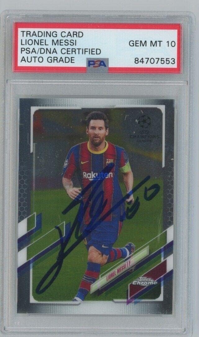 2020 Topps Chrome #1 Lionel Messi Signed Auto Barcelona PSG PSA/DNA Gem ...