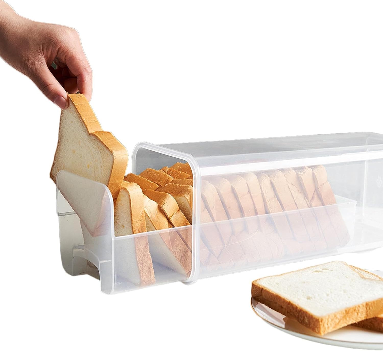 Fnaekier Bread Storage Container - BPA-Free PP Loaf Keeper With Tray ...