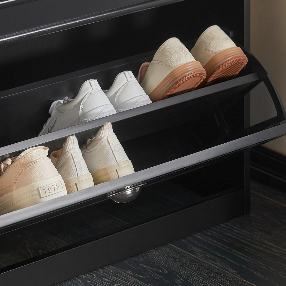 Haotian FSR82-K-SCH Hallway Shoe Bench with Flip-Drawer and Seat ...