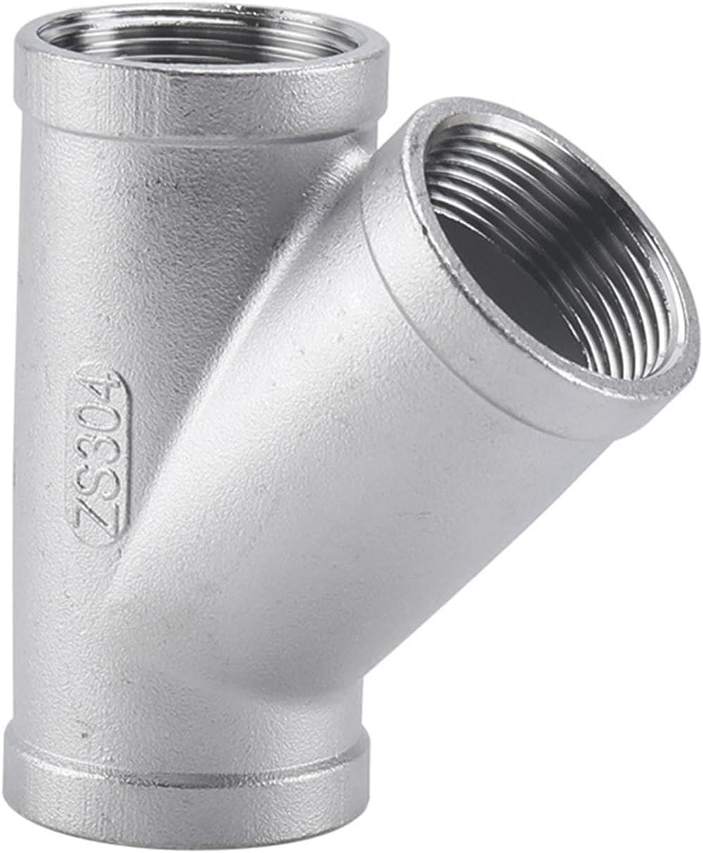 Amazon.com: 304 Stainless Steel Y-type 45 Degree Inclined Tee Female ...