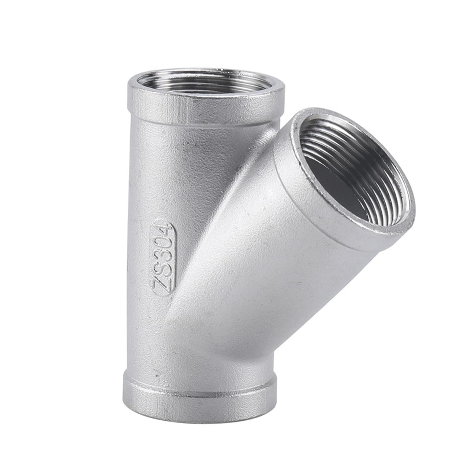 Amazon.com: 304 Stainless Steel Y-type 45 Degree Inclined Tee Female ...