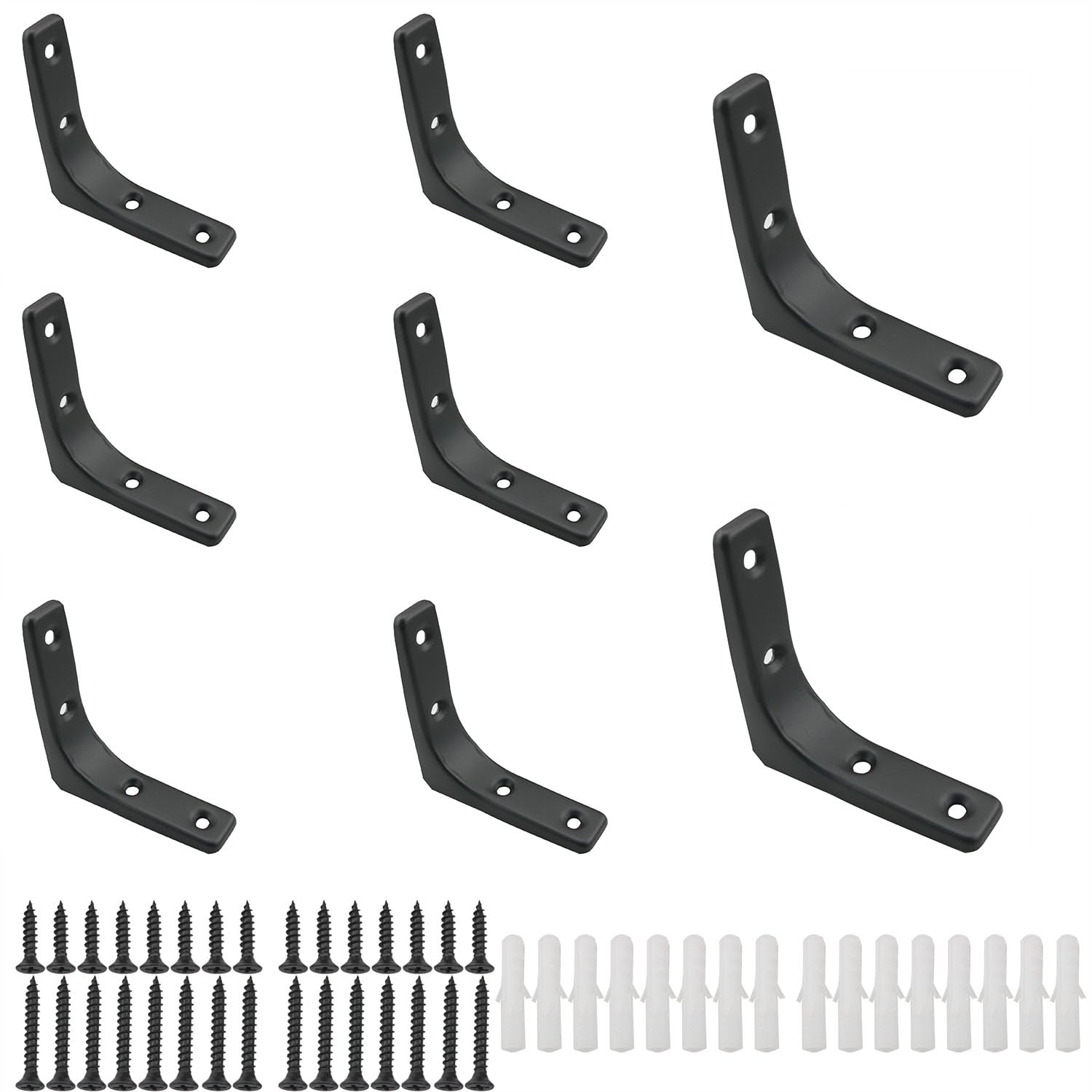Amazon.com: CHENJIN 8PCS Black Heavy Duty Wall Mount L-Bracket 3 Inch ...