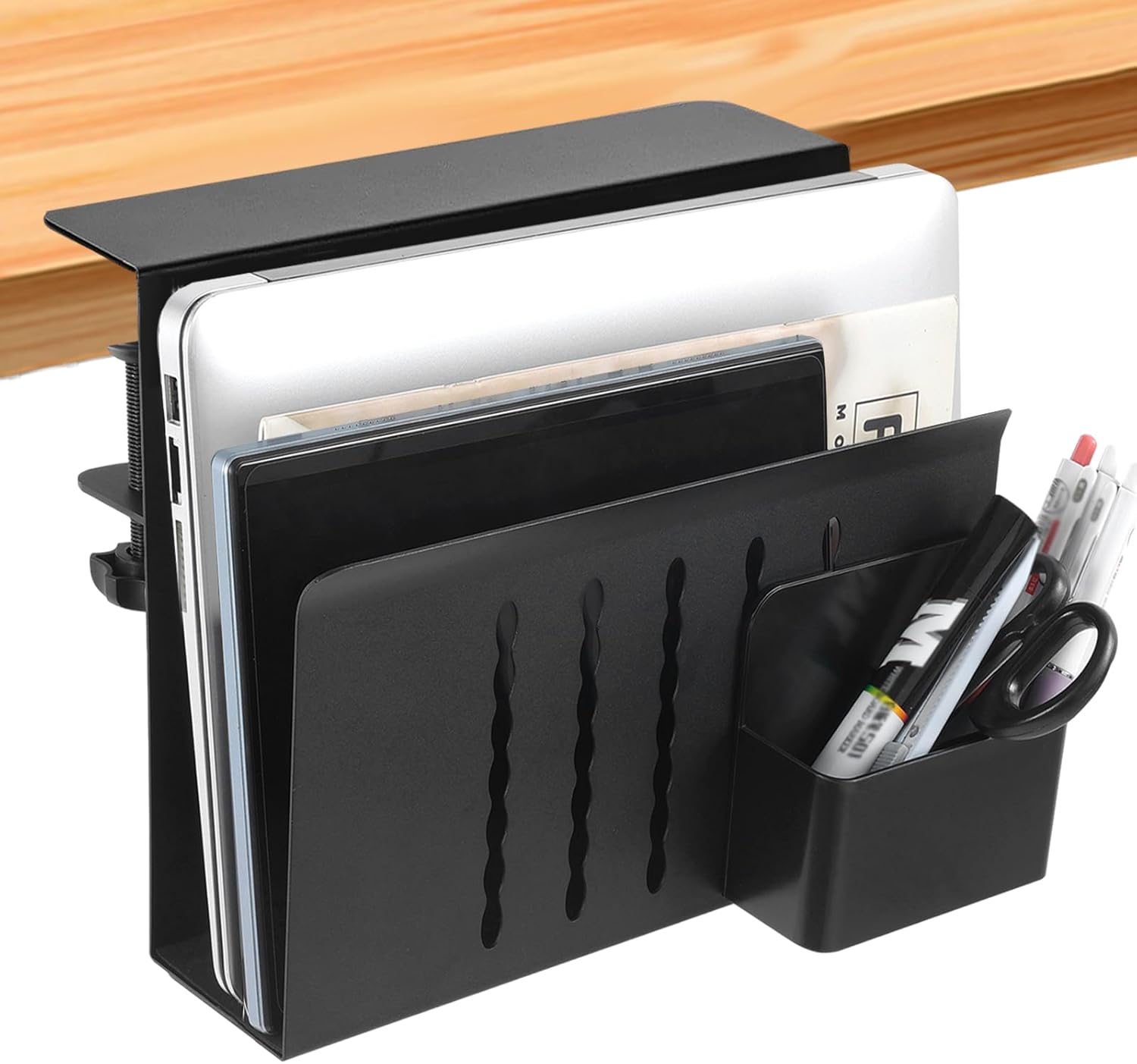 Amazon.com: MILEGI Desk Side Storage with Headphone Hook, Under Desk ...