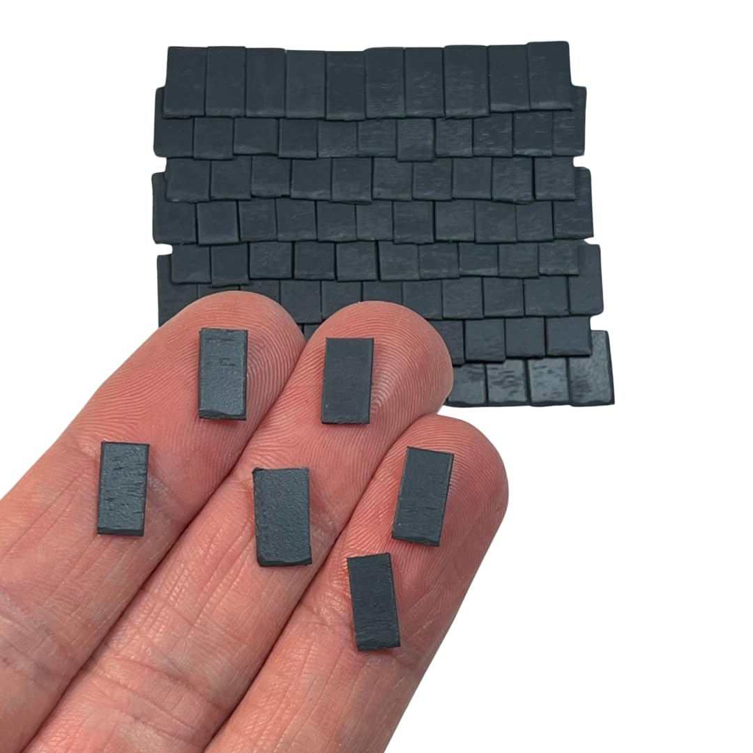 Buy Tiny Tiles 250 Pieces 1:48th O-Scale Miniature Model Styrene Roof ...