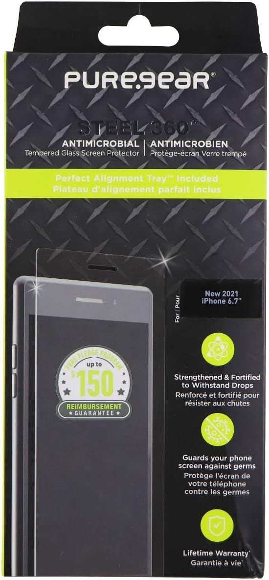 Amazon.com: PureGear Steel 360 Tempered Glass Protector for Apple ...