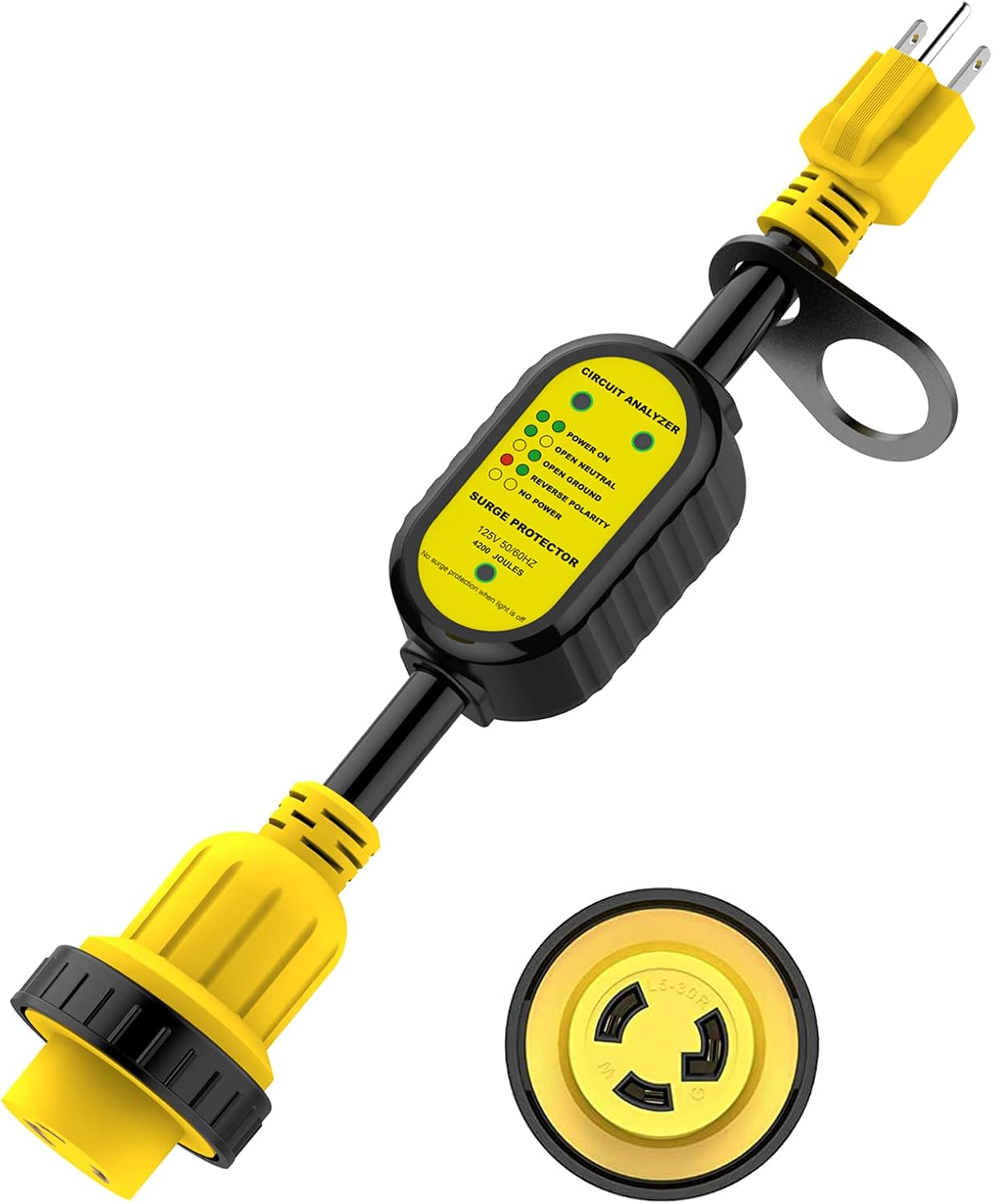 Amazon.com: EyGde 30 Amp to 15 Amp 110V RV Adapter with Surge Protector ...