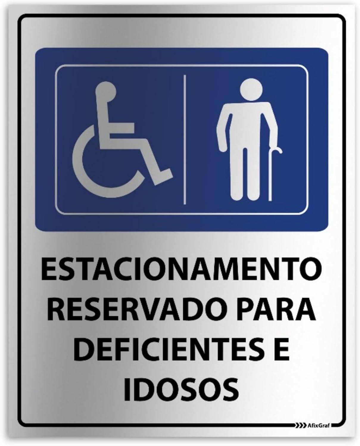 Placa De Sinalização Estacionamento Reservado para Deficientes e Idosos ...