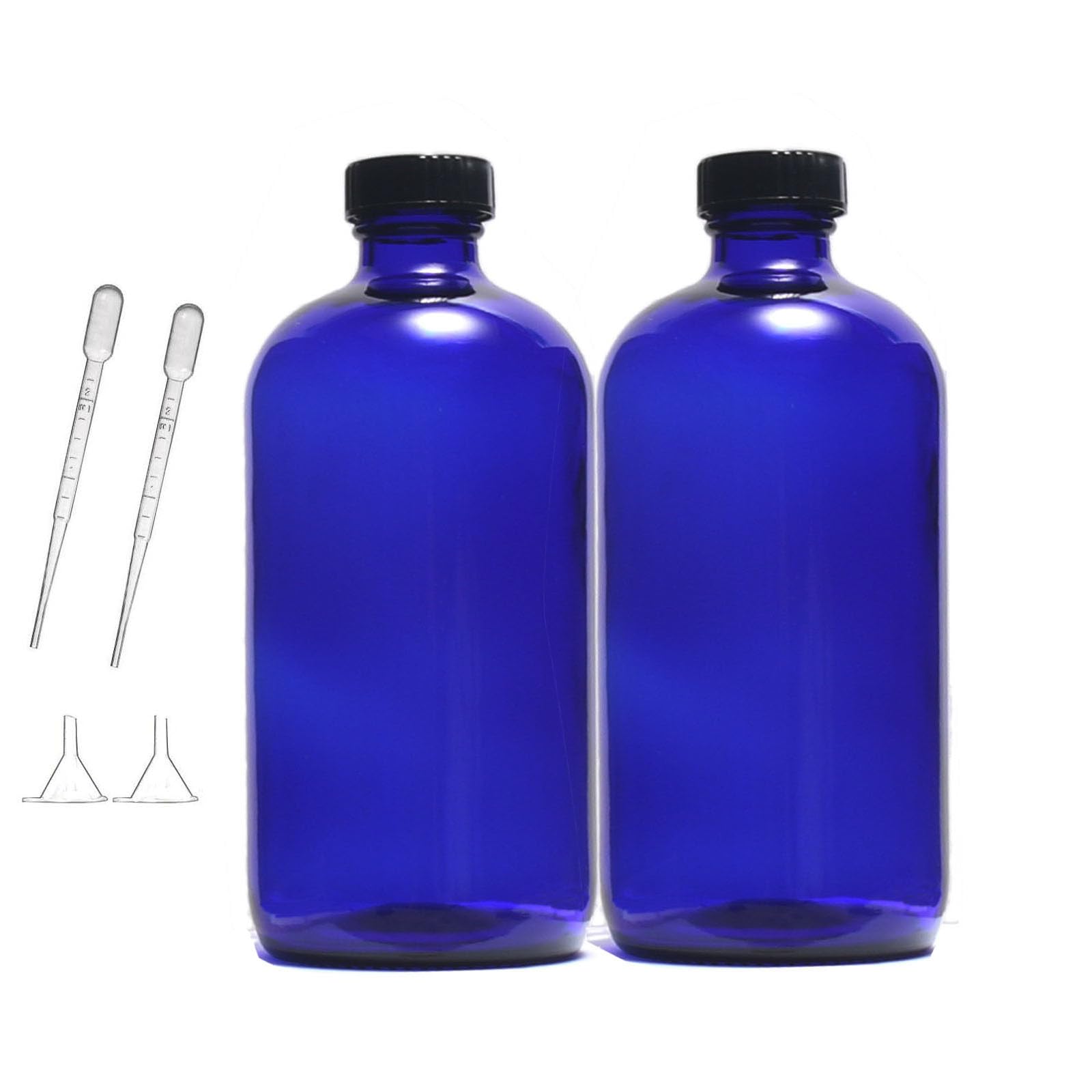 Amazon.com: MANHOJIA 16oz blue Glass Bottles with Reusable Lids (2 Pack ...