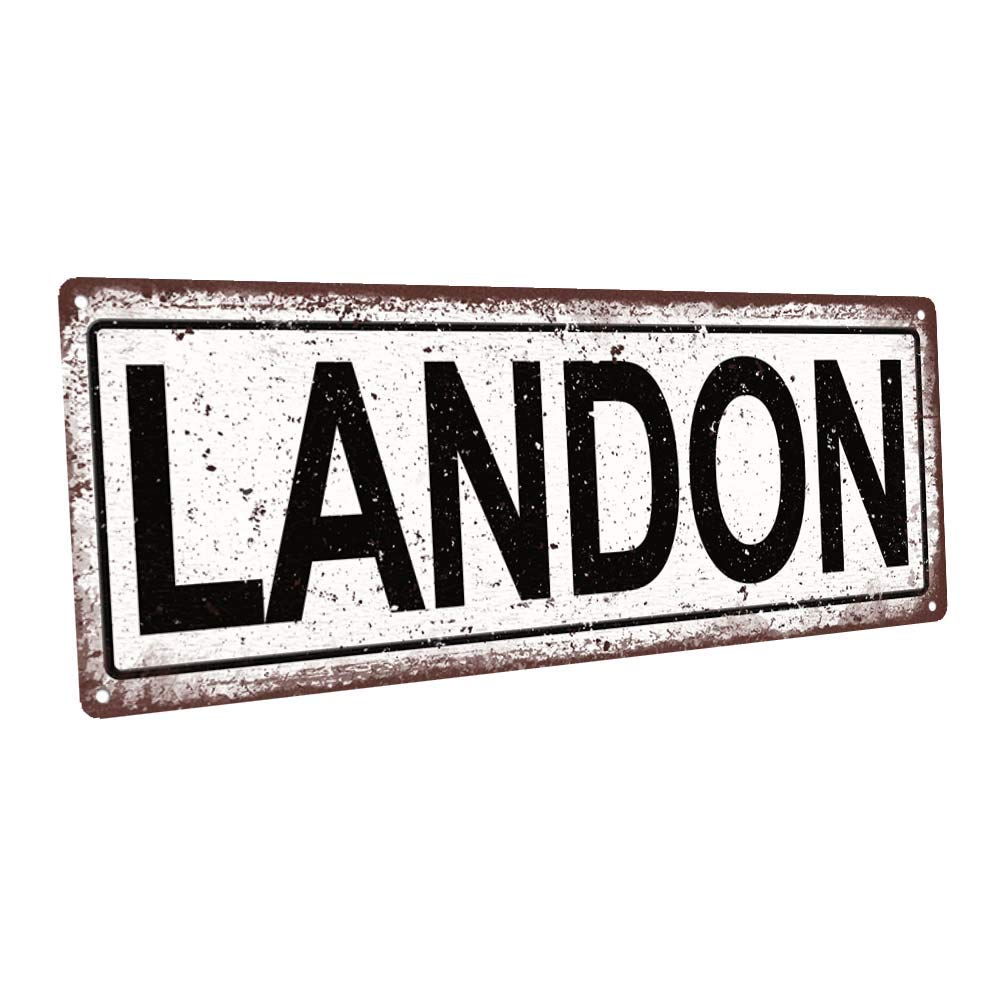 Amazon.com: Landon 6"x16" Metal Sign, Wall Décor for Kids Room and ...