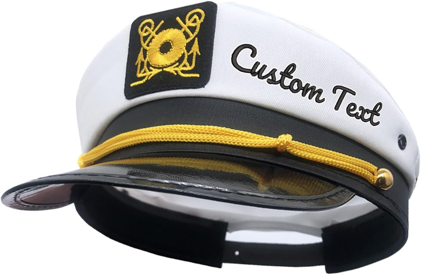 Custom Text Captain Hat Name Gift for Skipper Sailor Boating Adjustable ...