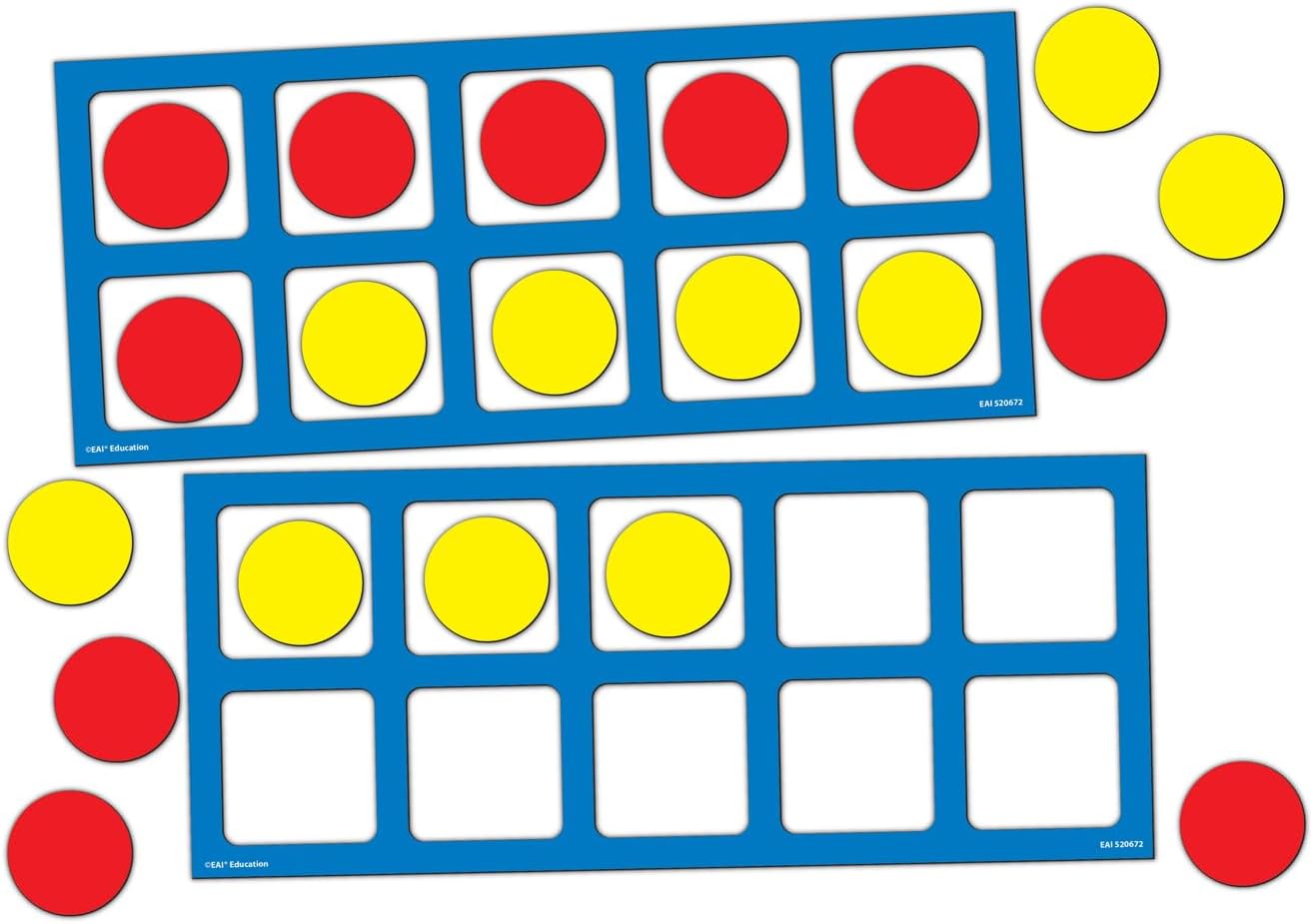 EAI Education Jumbo Magnetic QuietShape Foam Ten Frames with Counters ...