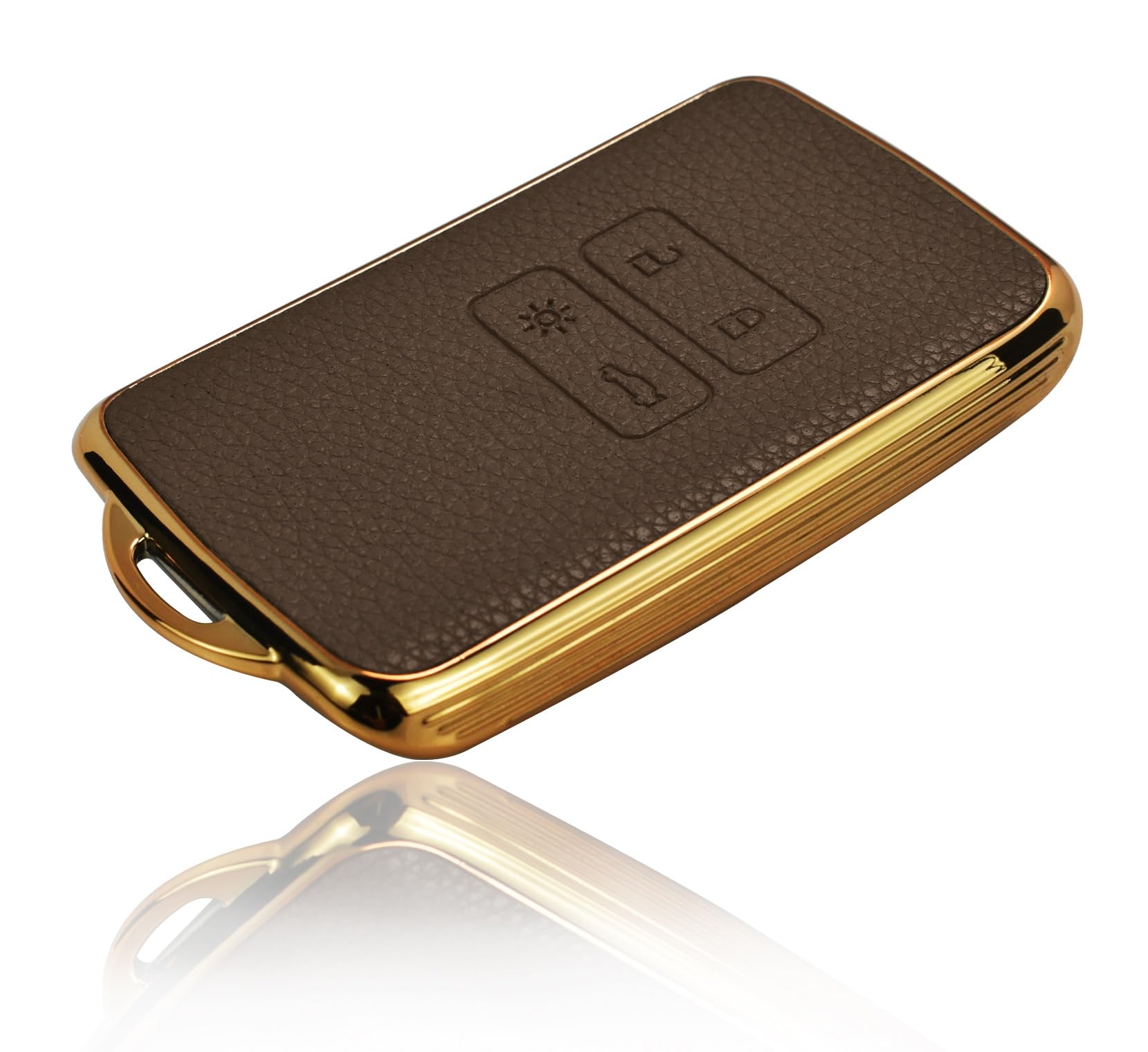 JVCV® Premium Soft Gold Border TPU Leather Pattern Key Cover Compatible ...