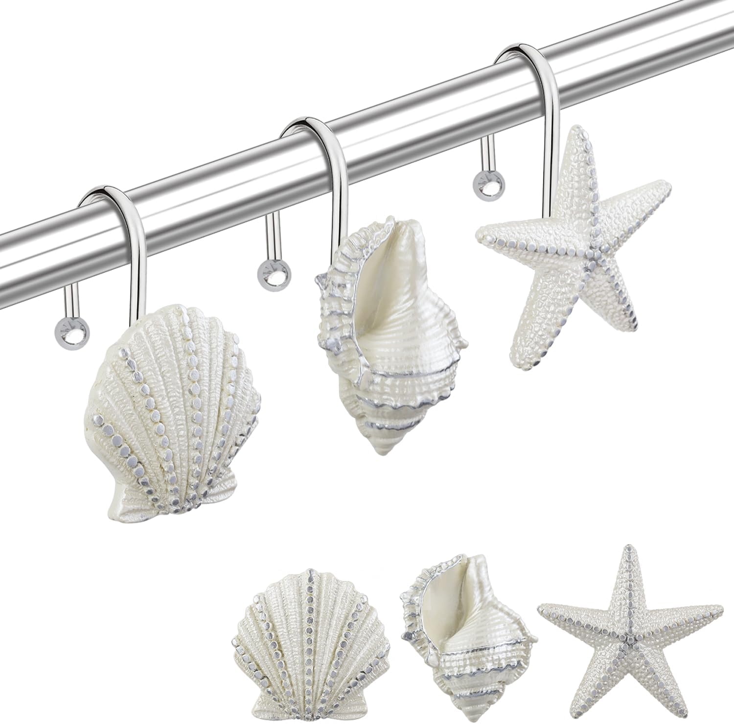 Amazon.com: Gracelife Set of 12 Starfish Seashell Conch Style Shower ...