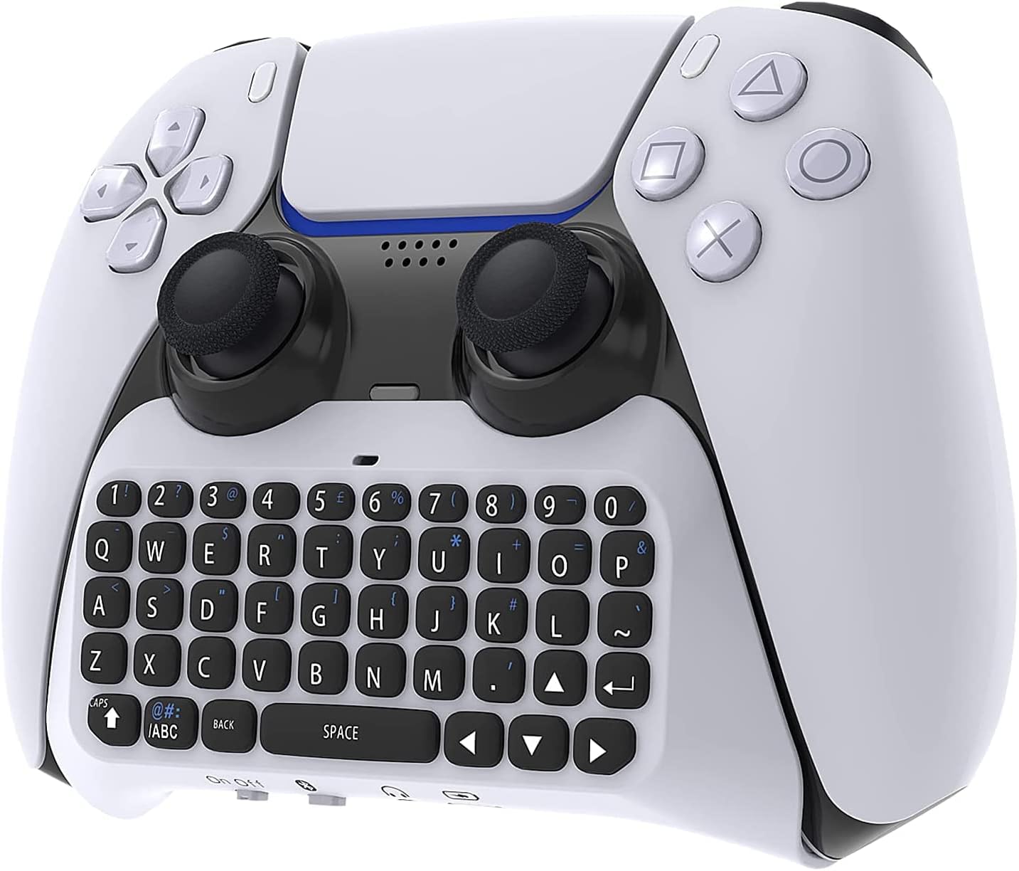Teclado controlador inalámbrico para PS5, Bluetooth 3.0 Mini portátil Gamepad Chatpad con ...