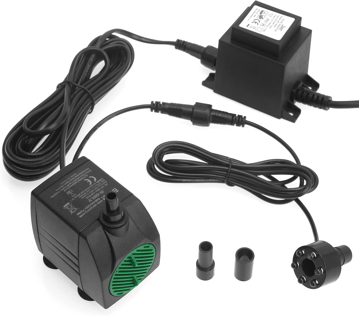 JIERTOP Springbrunnenpumpe mit 1x LED Spot Teichpumpe Wasserpumpe ...