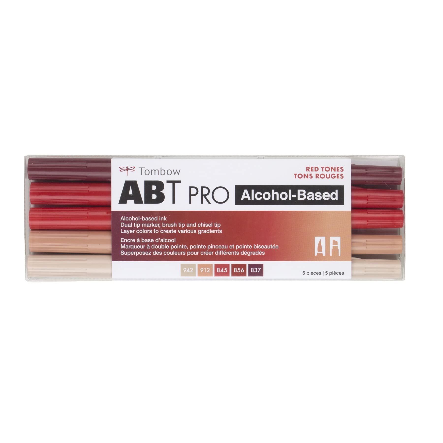 Snapklik.com : 56974 ABT PRO Alcohol Markers, Red Tones, Set Of 5 ...