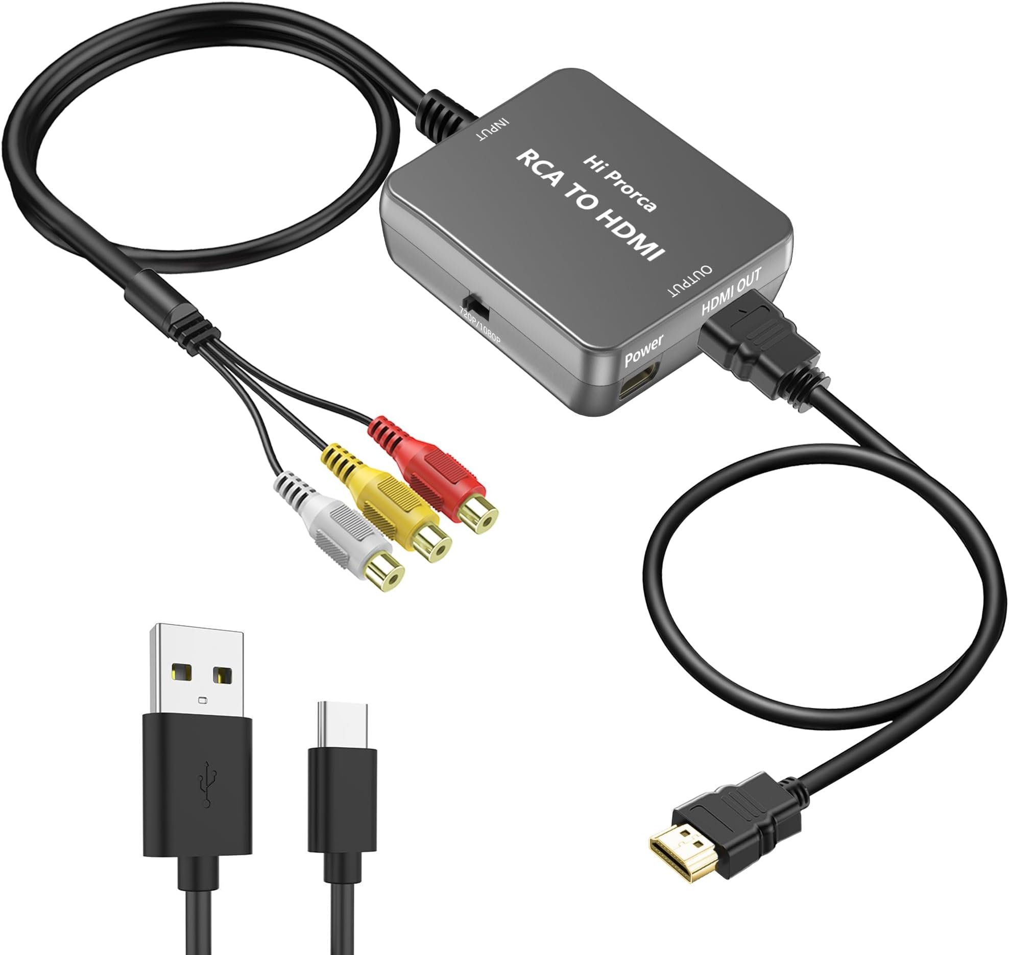 Amazon.com: RCA to HDMI Converter, AV to HDMI Adapter,1080P Mini Rca ...
