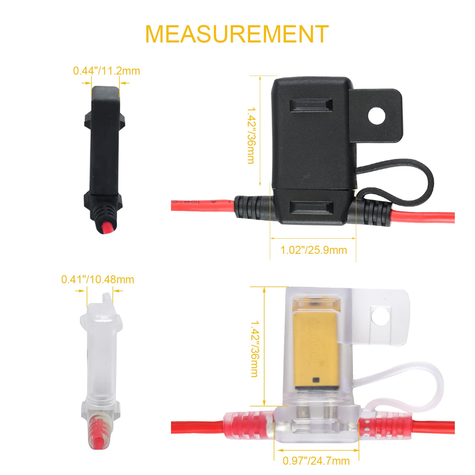 Snapklik.com : Inline Fuse Holder Clear Blade Circuit Breaker Holder ...