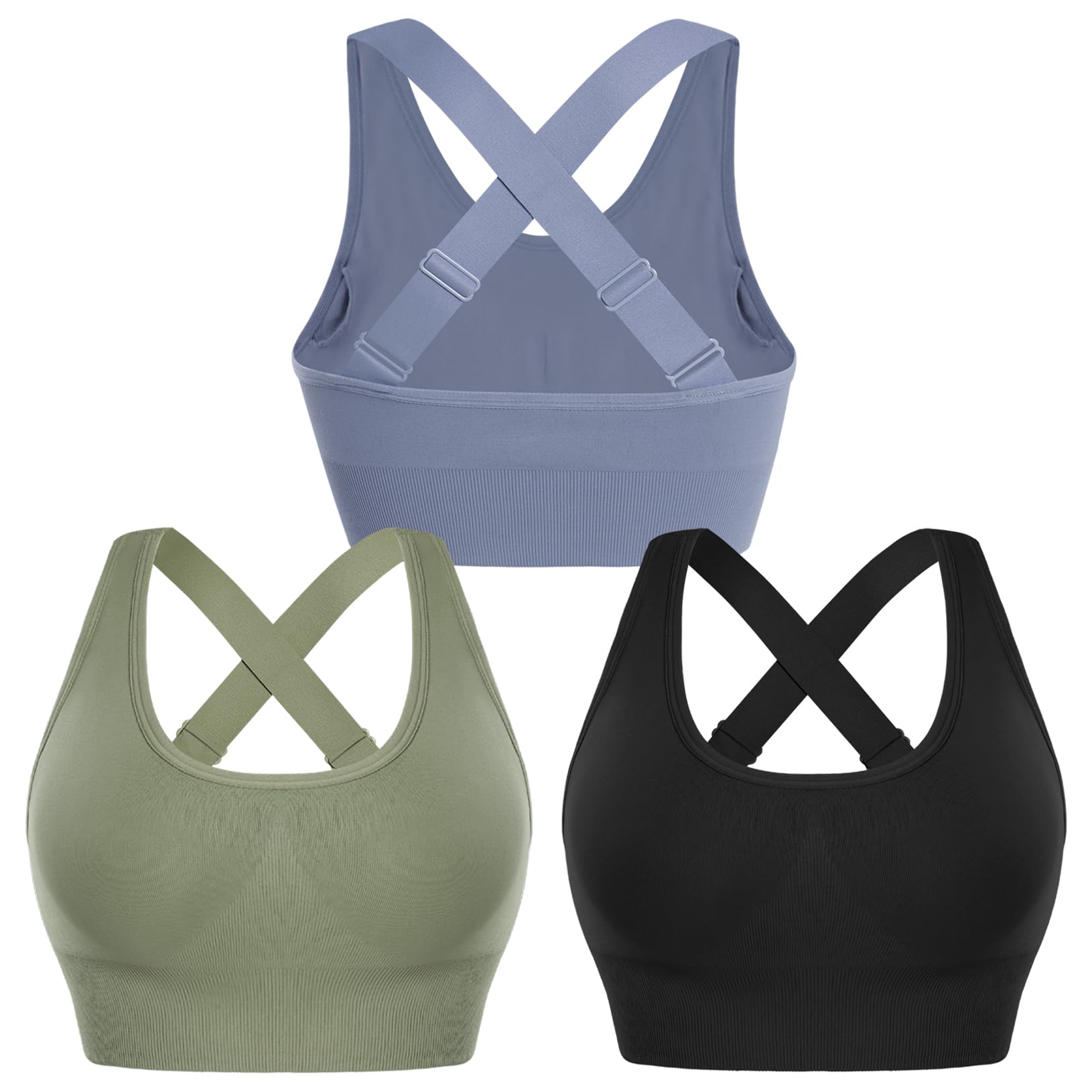 Amazon.com: Sykooria Adjustable Sports Bra for Women High Support ...