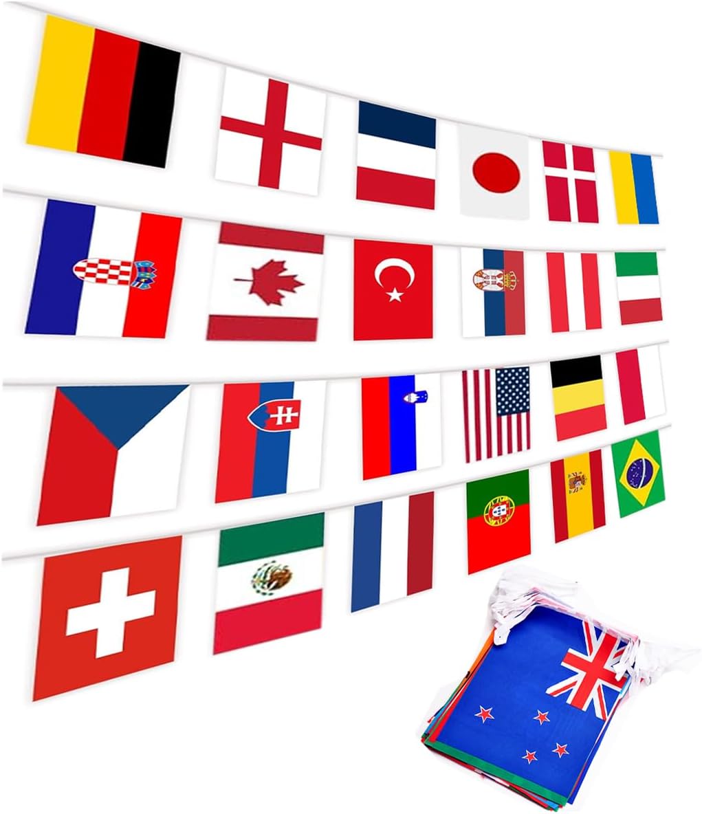 Amazon.com: Lebei 226 Countries International World Flags Banner String ...