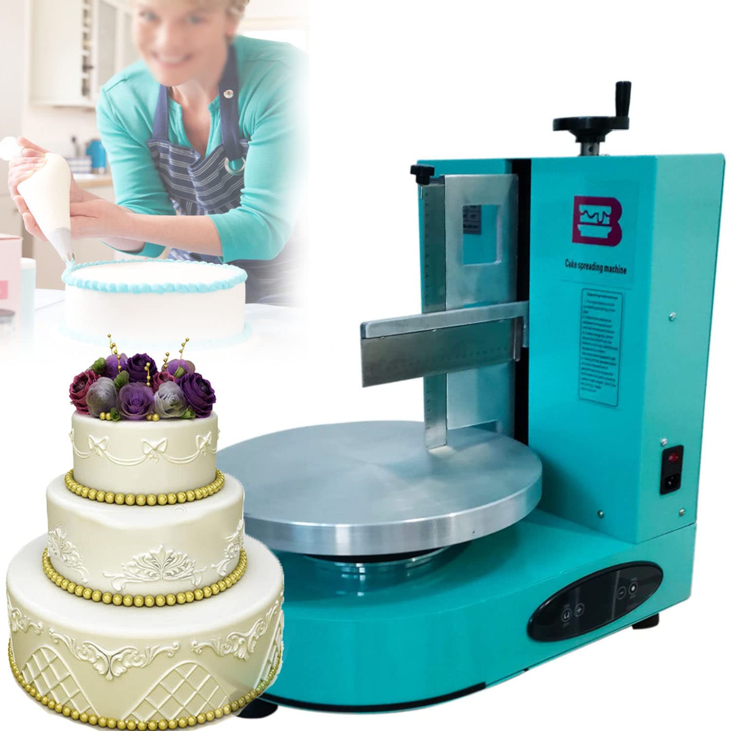 Amazon.com: CURIND Electric Cake Frosting Machine, 4-12 inch Icing ...