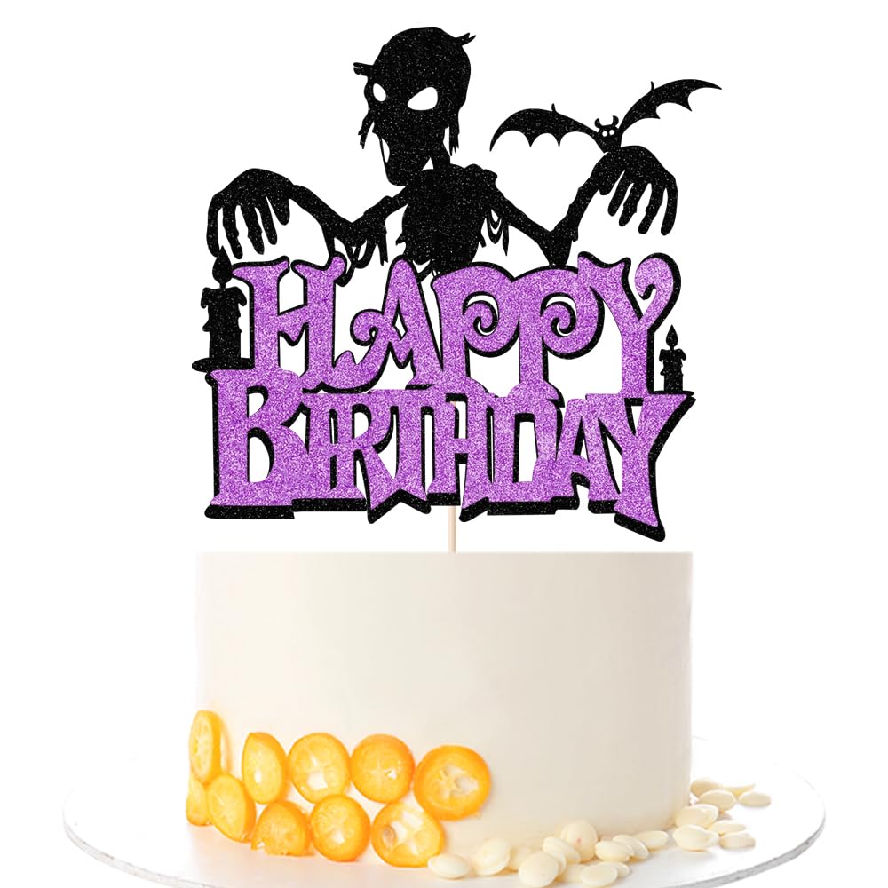 Halloween Happy Birthday Cake Toppers - Halloween Horror Birthday Party ...