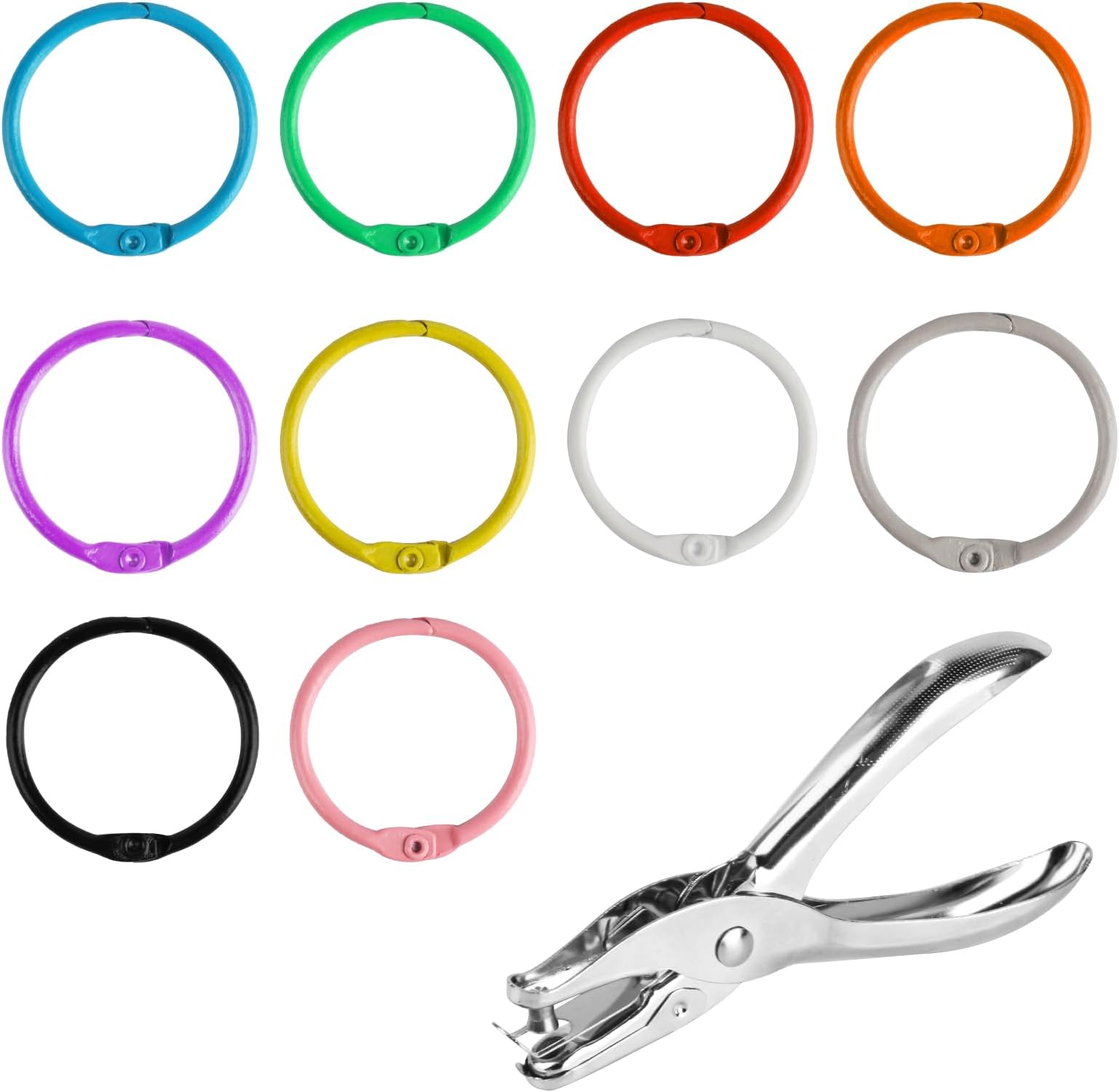 Kigniote 100 Stück Buchringe mit Lochzange 20mm 25 mm Binder Ringe ...